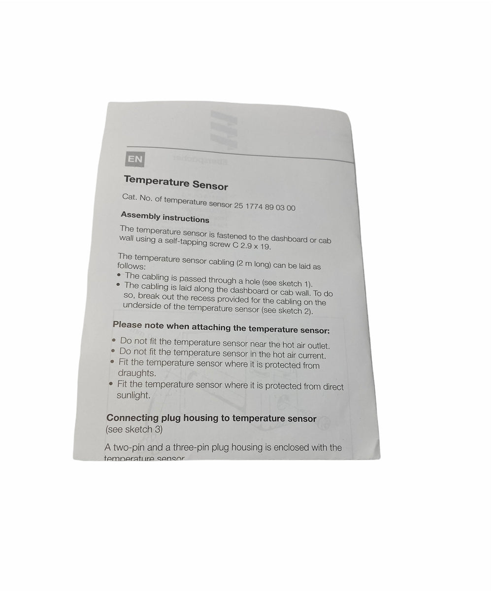 EBERSPACHER HEATER ROOM TEMPERATURE REMOTE SENSOR 12 v , 24 v ...